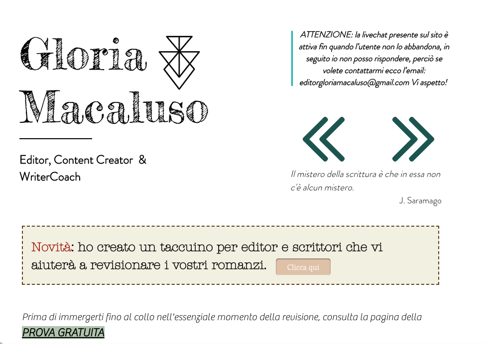 Servizi Editoriali – Editor Gloria Macaluso